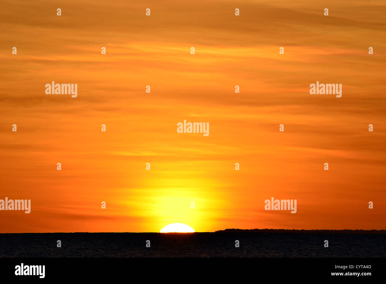 Sunset over ocean, Pohnpei, Federated States of Micronesia Stock Photo ...