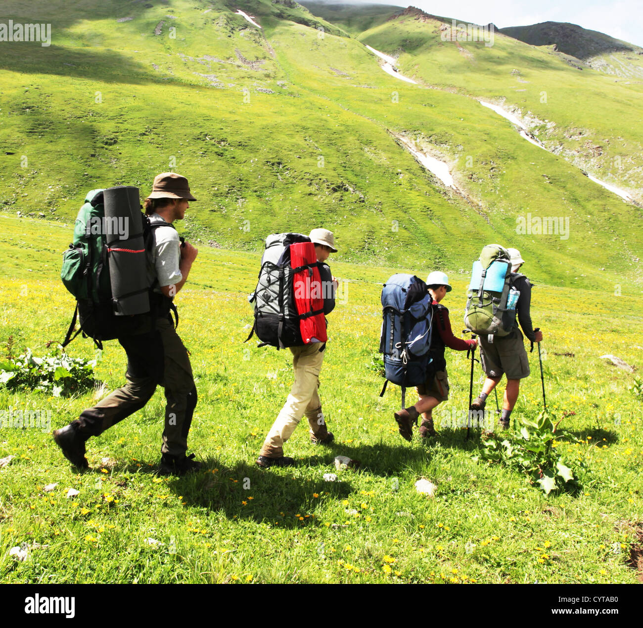 People in mountains Stock Photo - Alamy