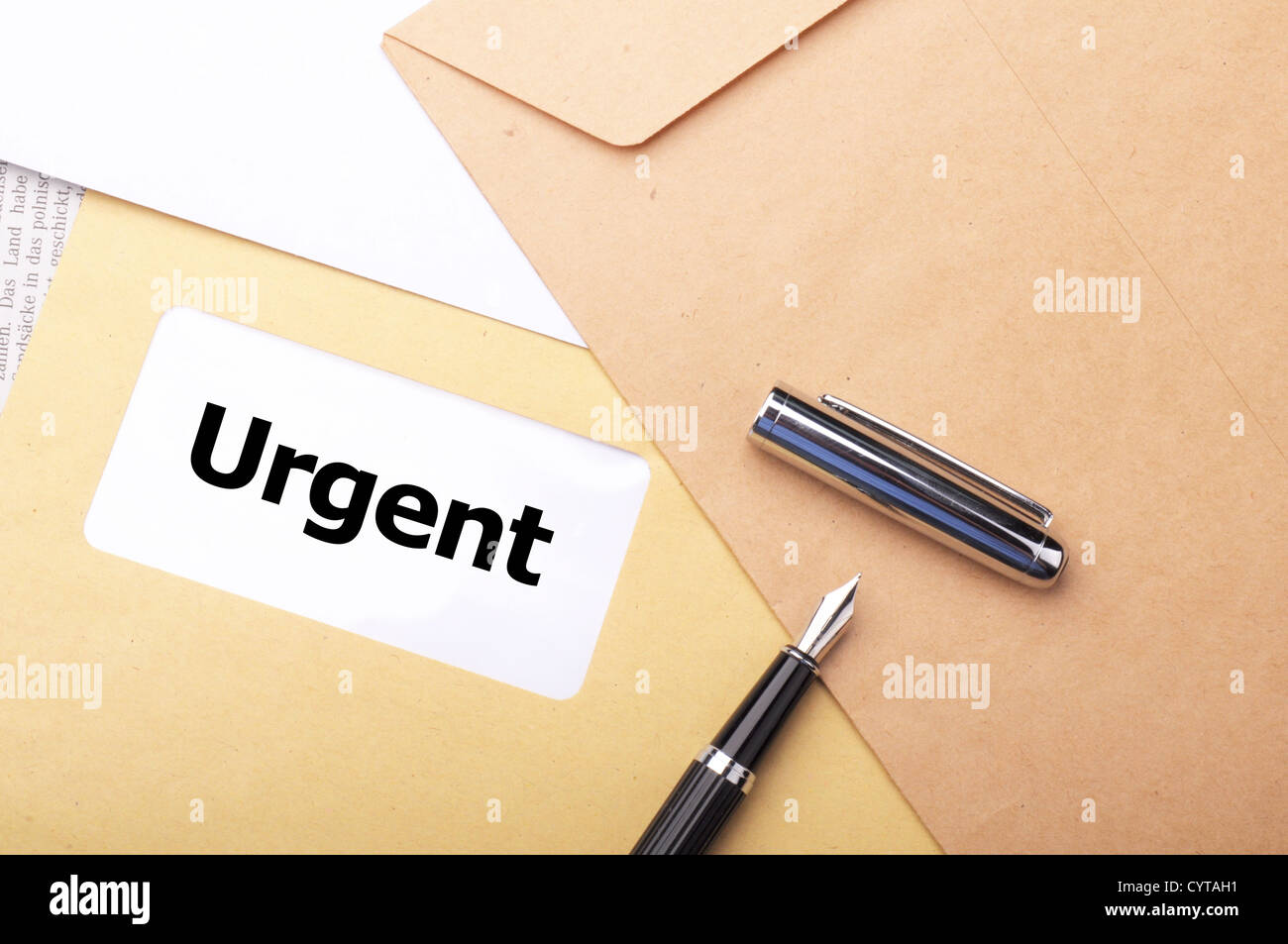 urgent delivery concept with envelope letter or mail and word Stock ...