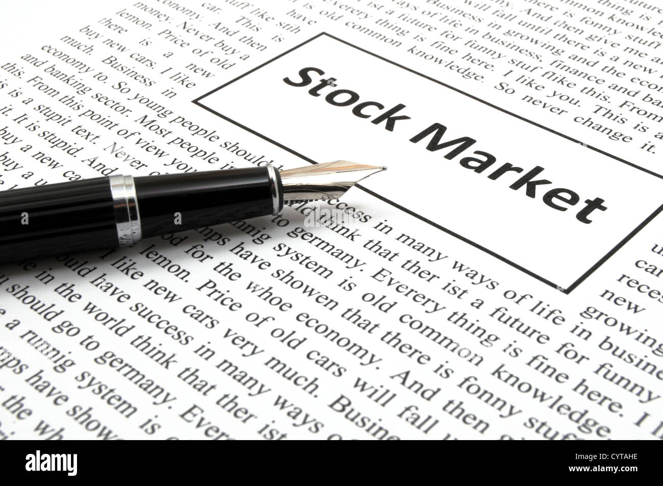 stock market concept with newspaper showing business and finance Stock ...