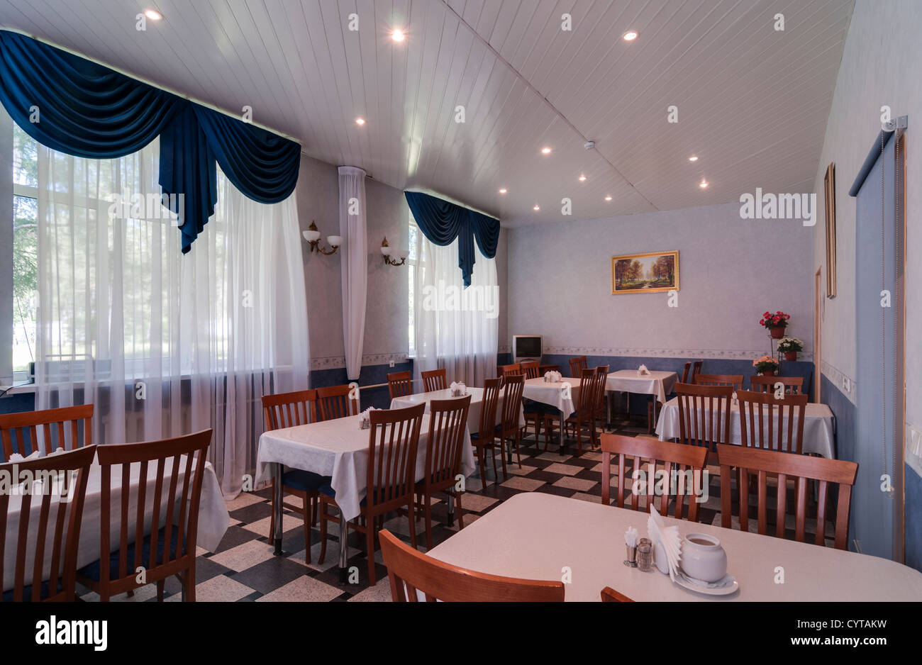 cheap camping interiors motel hotel soviet russia Stock Photo - Alamy