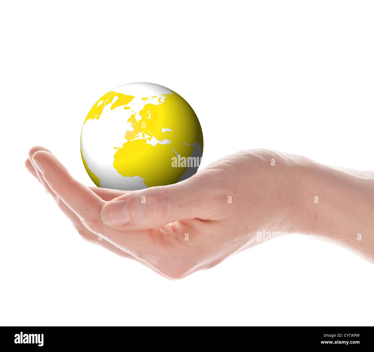 world or globe in your hands isolated on white background Stock Photo ...