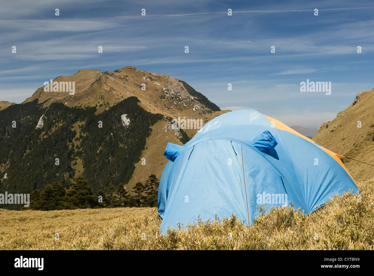 Special tent set on the grassland of high mountain Stock Photo - Alamy