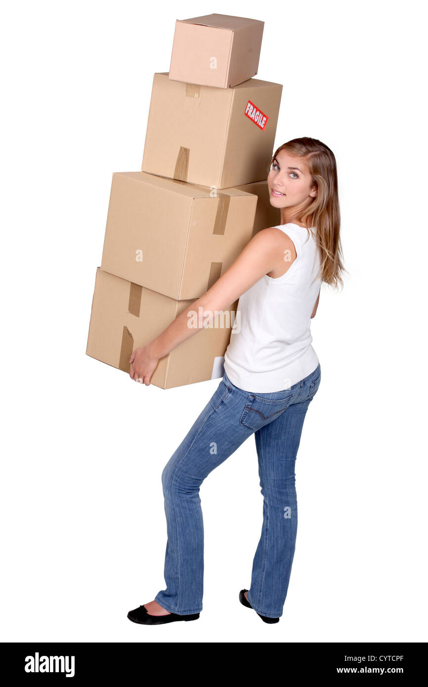 pretty girl moving out Stock Photo - Alamy