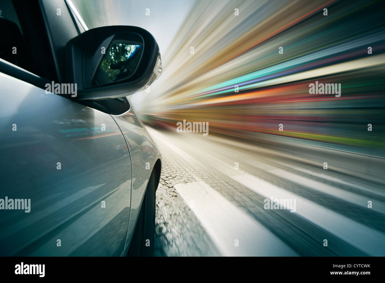 Car turning into side street hi-res stock photography and images - Alamy