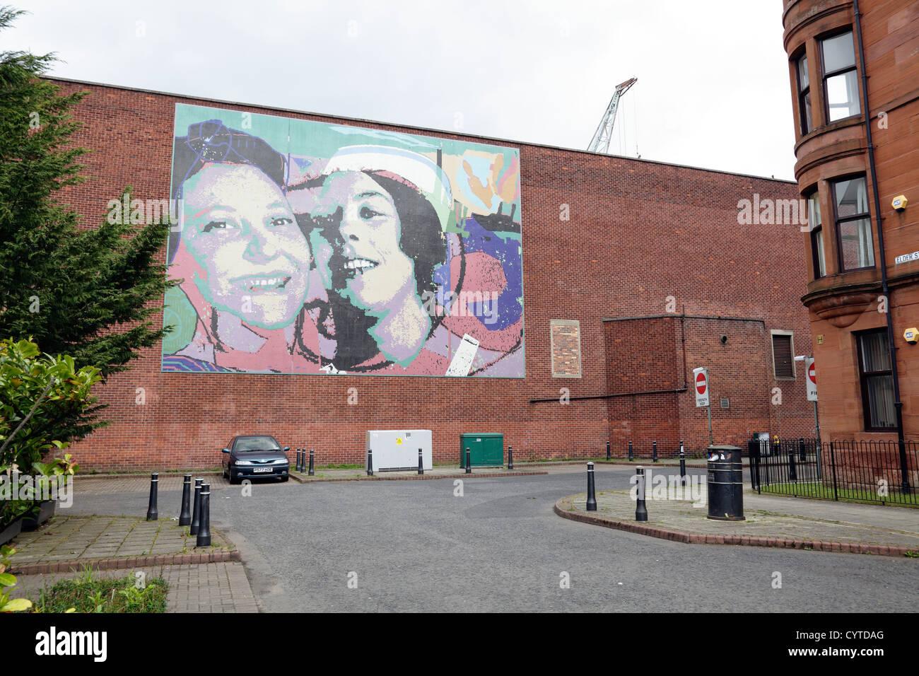 Govan Women, a giant mural of mosaic tiles on an exterior wall of BAE ...