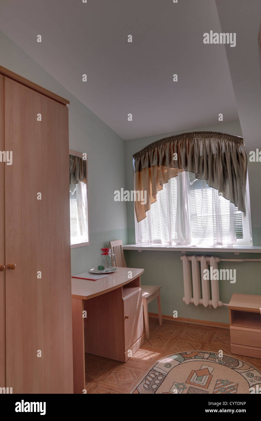 cheap camping interiors motel hotel soviet russia Stock Photo - Alamy