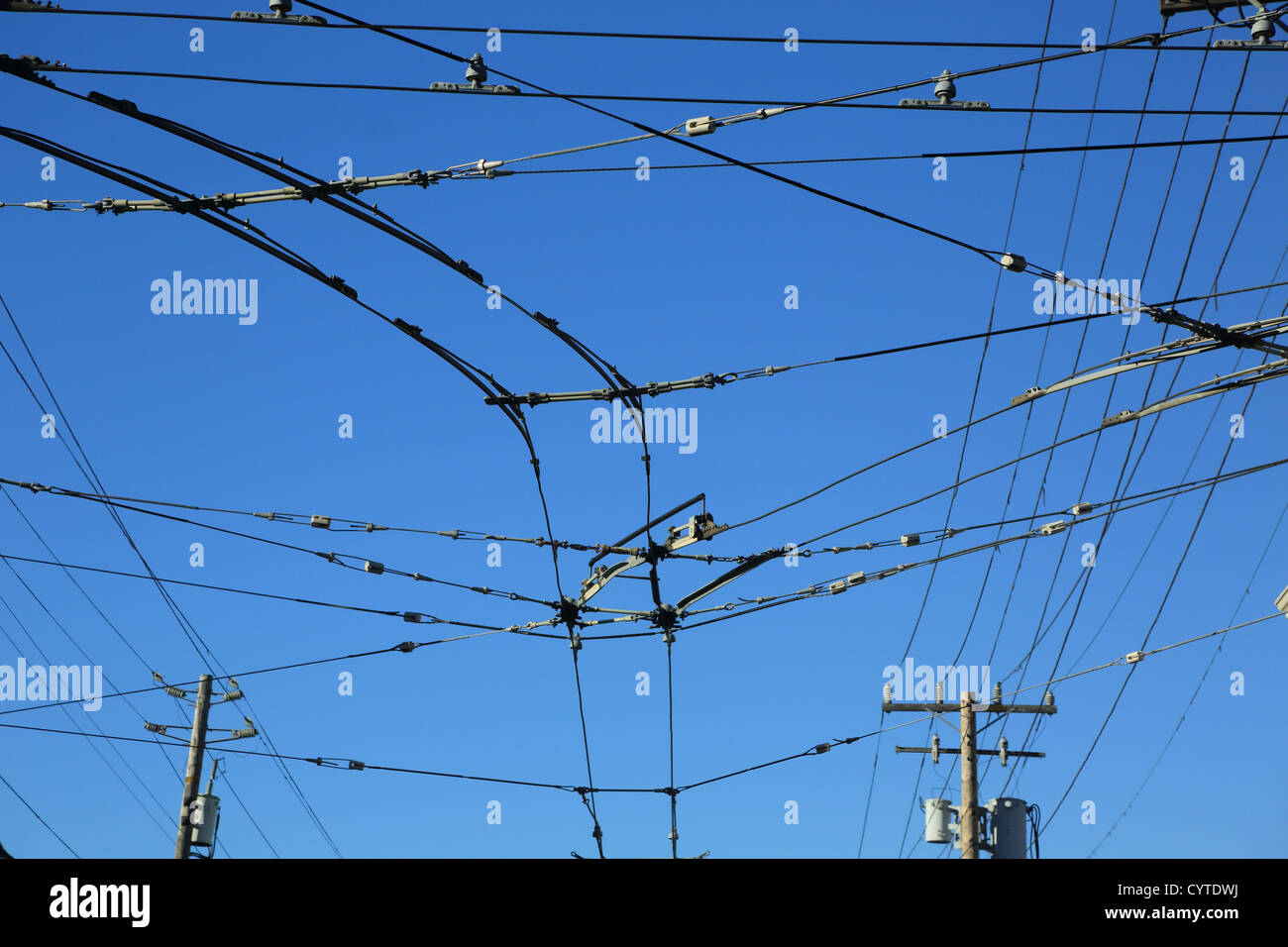 Trolley bus wires hi-res stock photography and images - Alamy