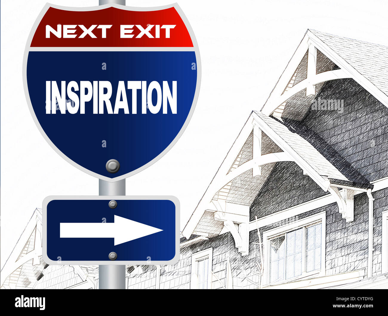 Inspiration road sign Stock Photo - Alamy