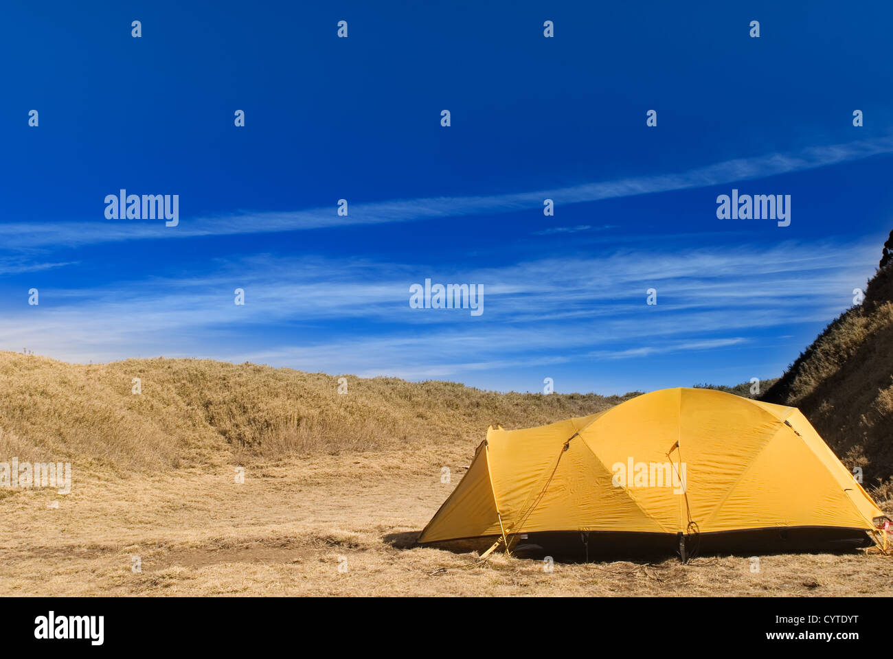 Special tent set on the grassland of high mountain Stock Photo - Alamy