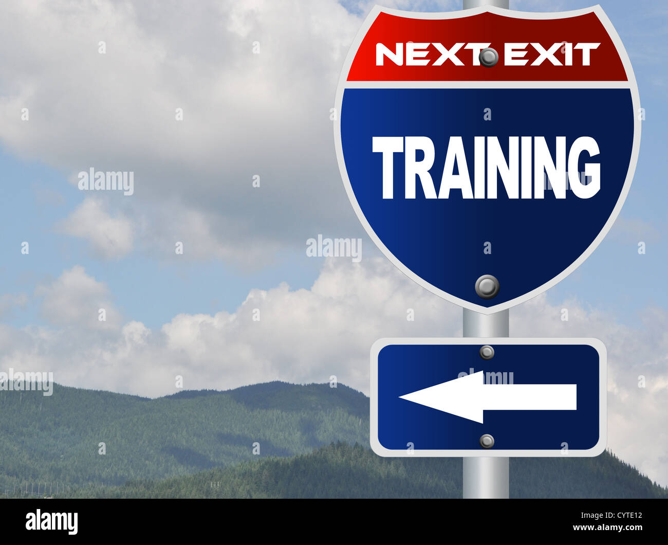 Training road sign Stock Photo - Alamy