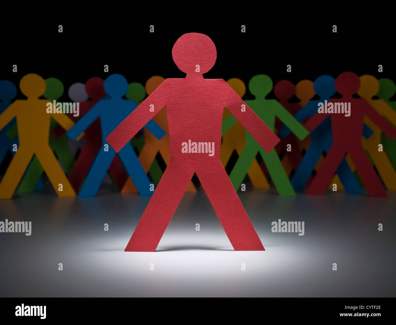 Red paper men Stock Photo - Alamy