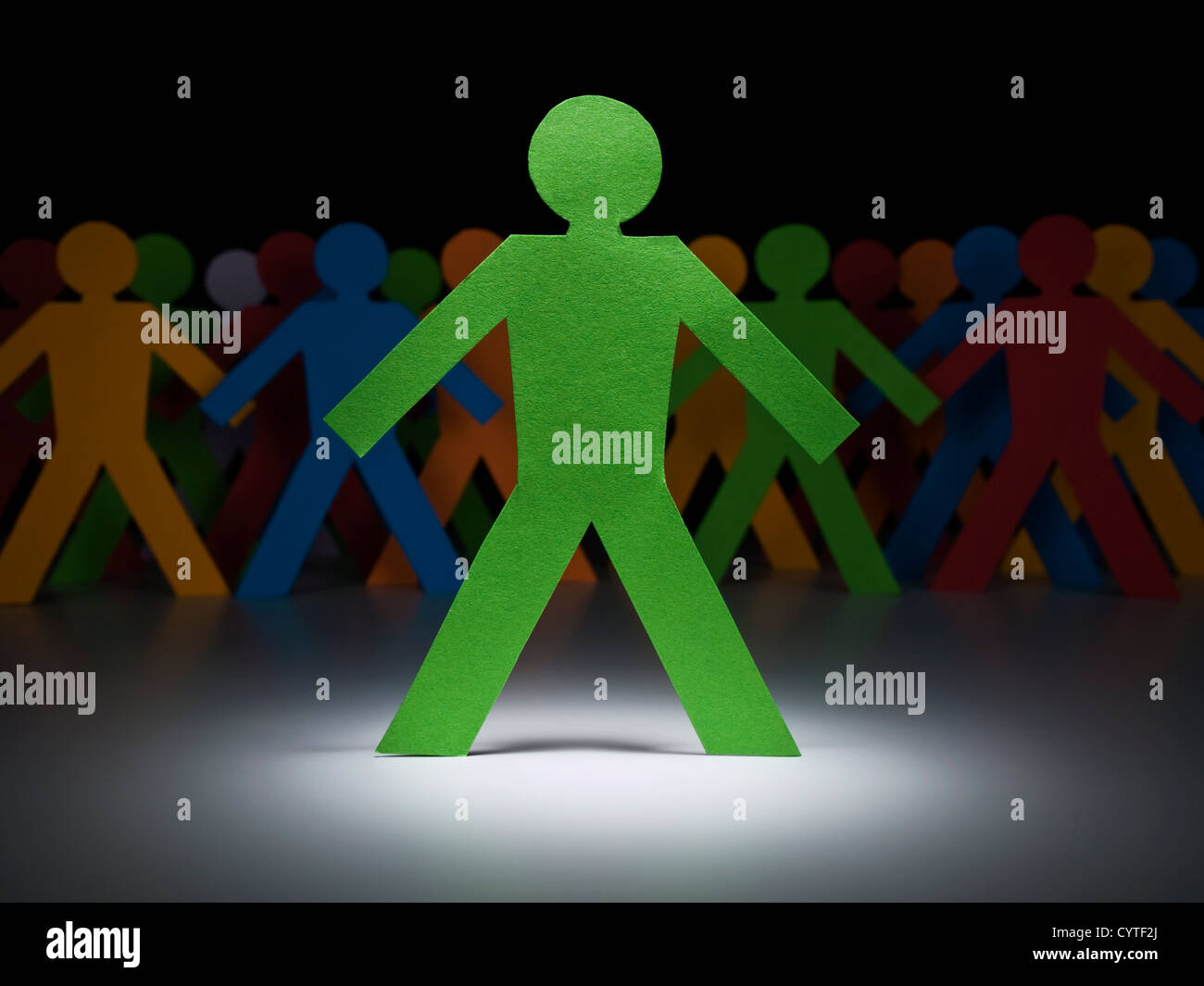 Green paper men Stock Photo - Alamy