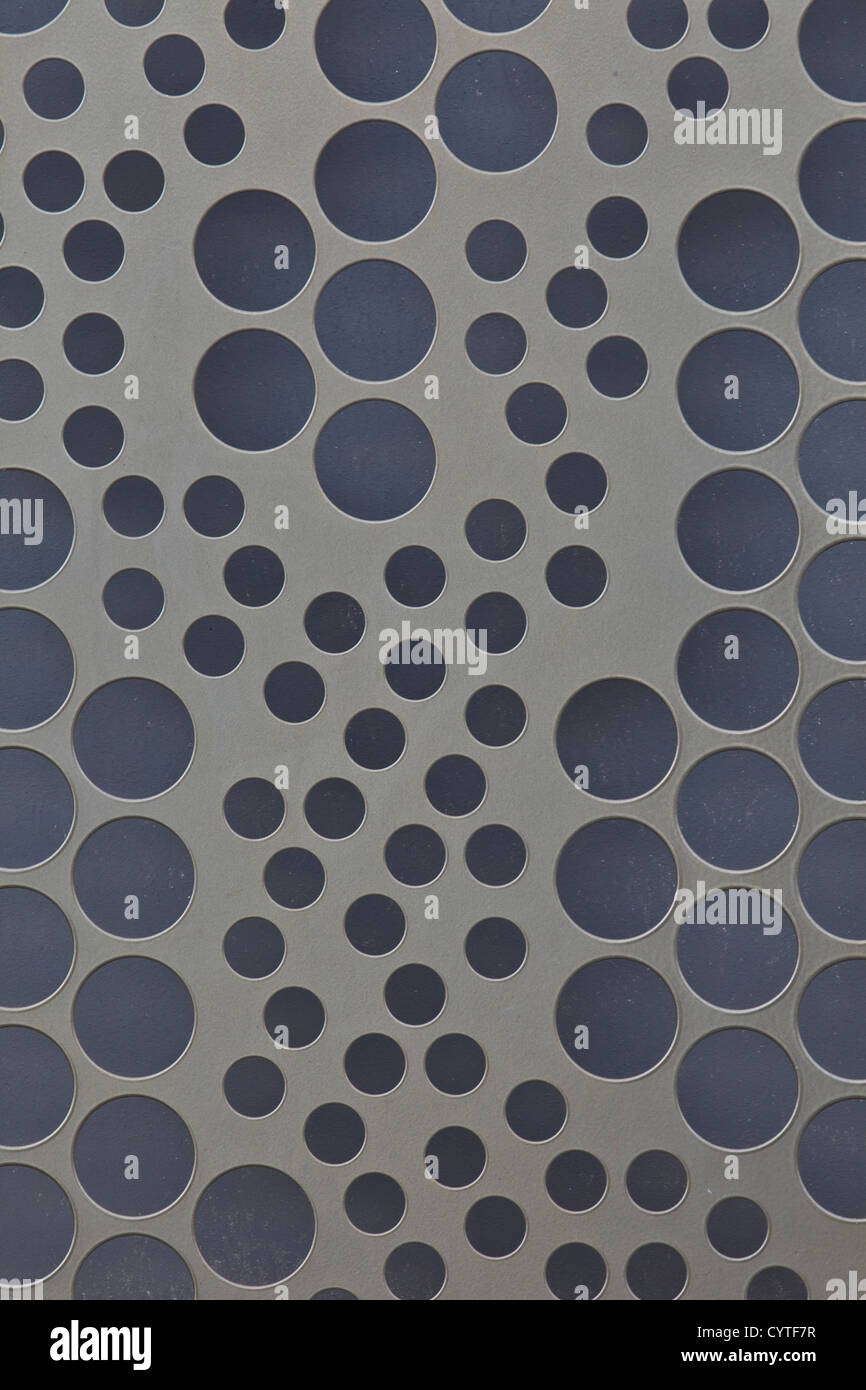 circular pattern in gray metal bubbles design feature in docklands area ...