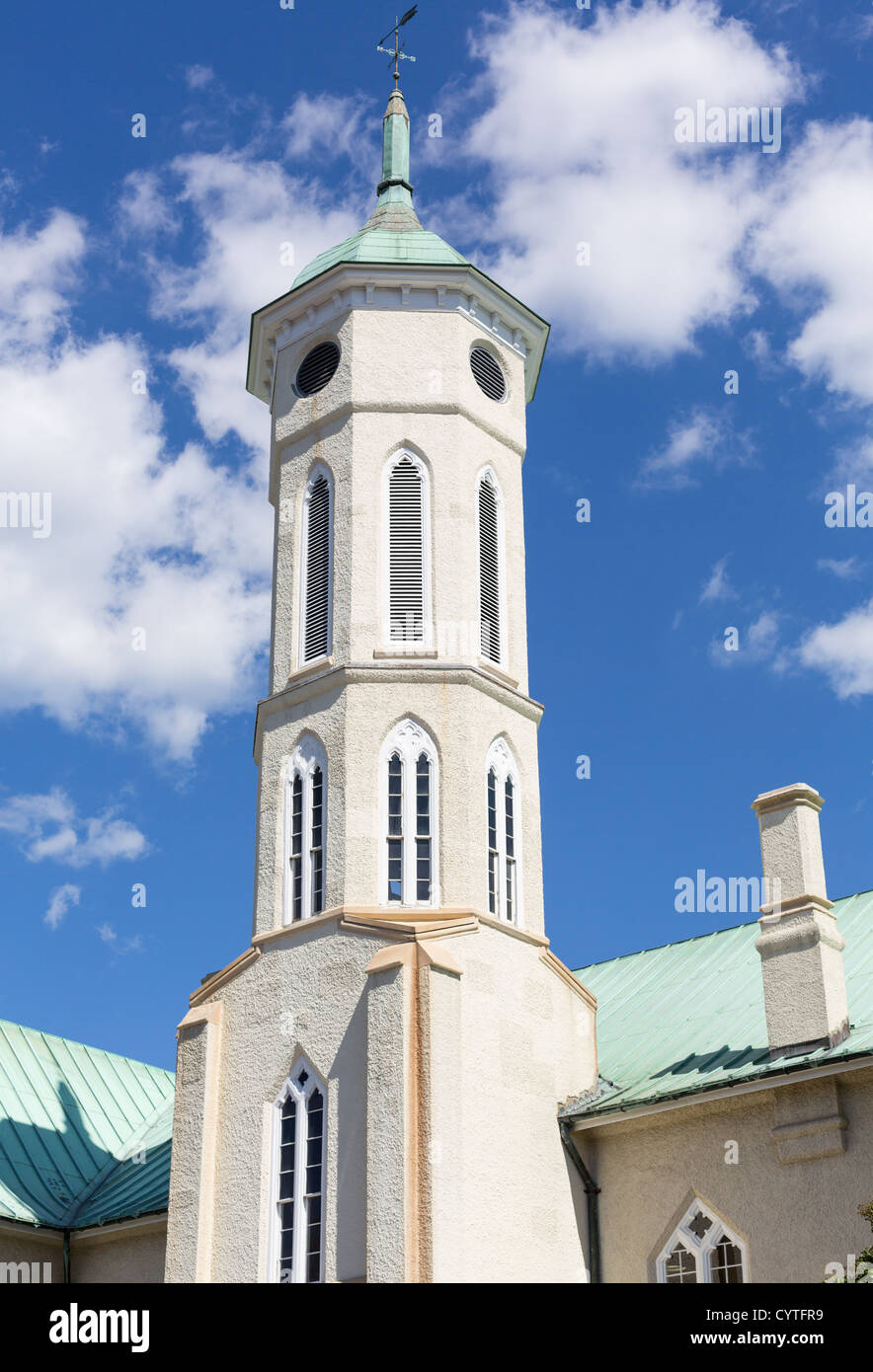 Ornate tower and roof of Fredericksburg County Courthouse Virginia ...
