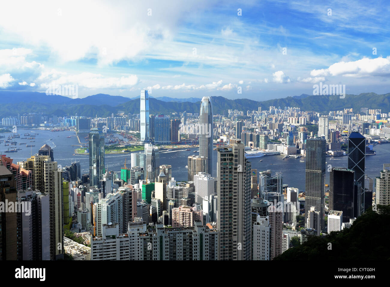 Hong Kong view from peak Stock Photo - Alamy