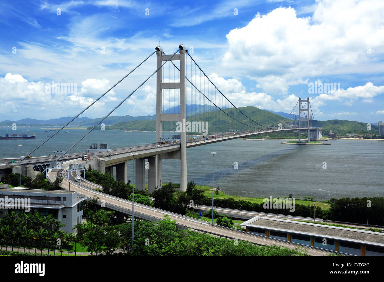 Tsing Ma Bridge in Hong Kong Stock Photo - Alamy