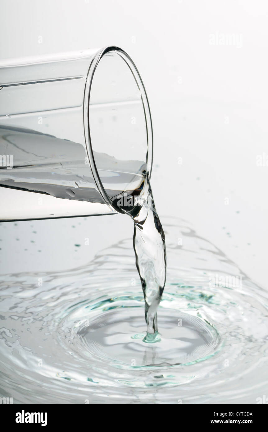 Pure transparent water pour from a glass Stock Photo - Alamy
