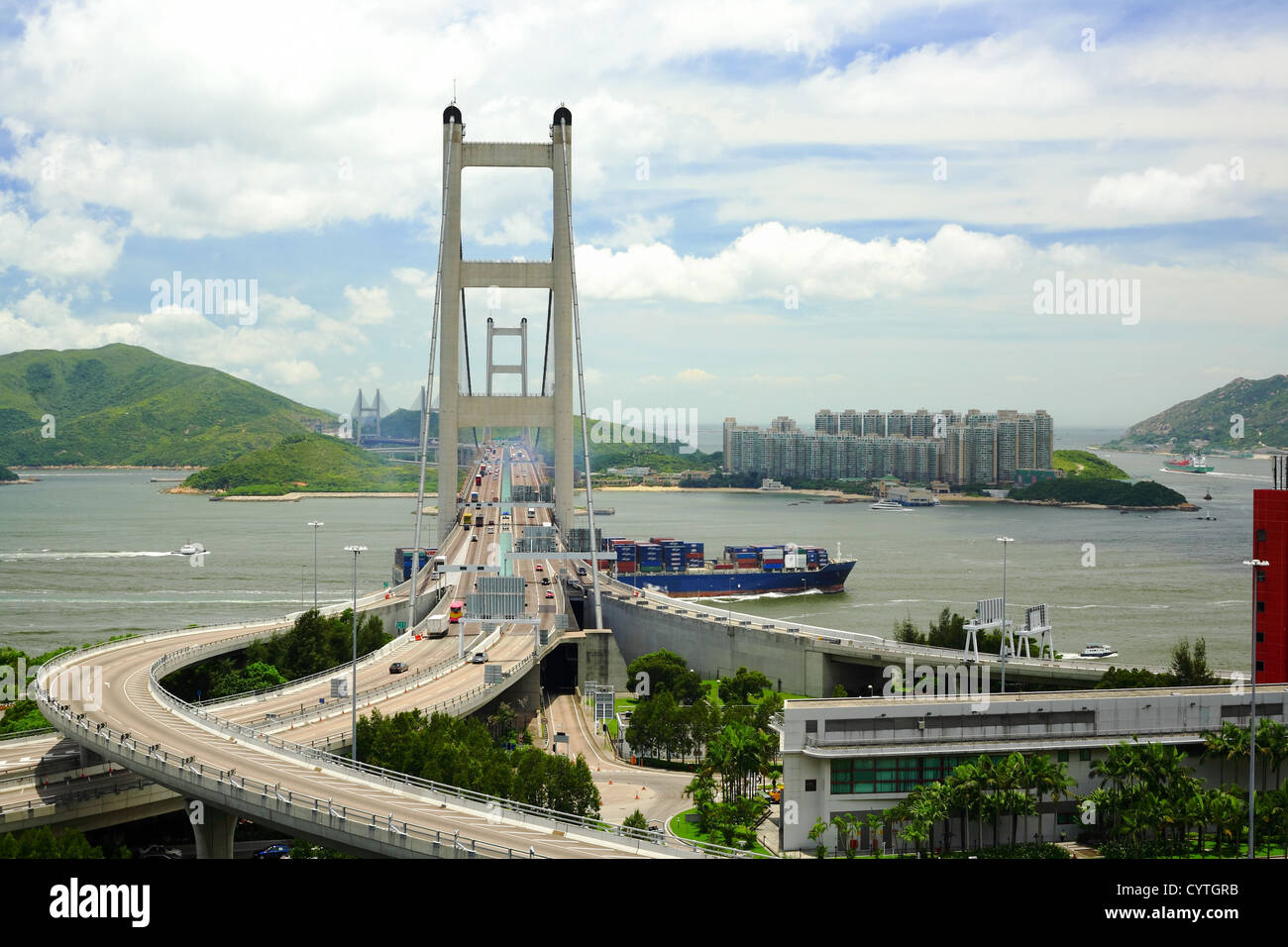 Tsing Ma Bridge in Hong Kong Stock Photo - Alamy