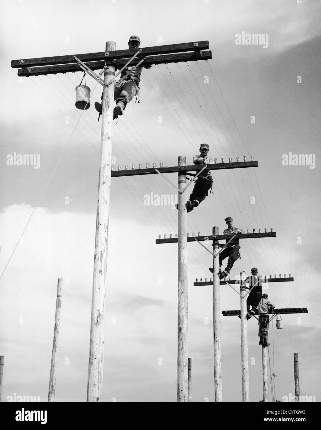 A school for telephone line men, California Stock Photo - Alamy