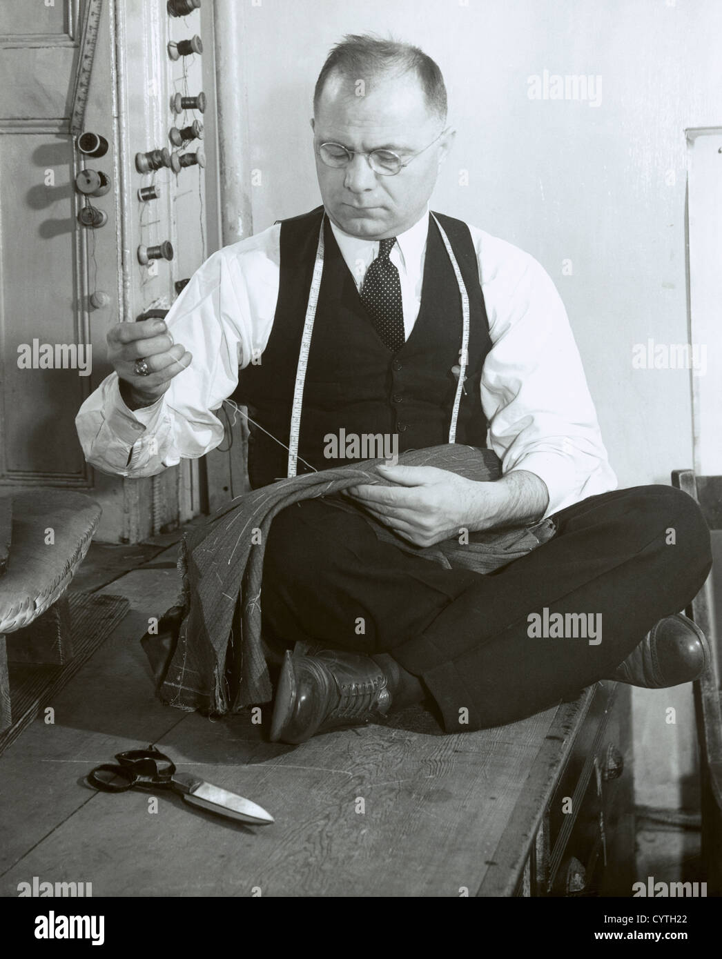 Old fashioned tailor in hi-res stock photography and images - Alamy