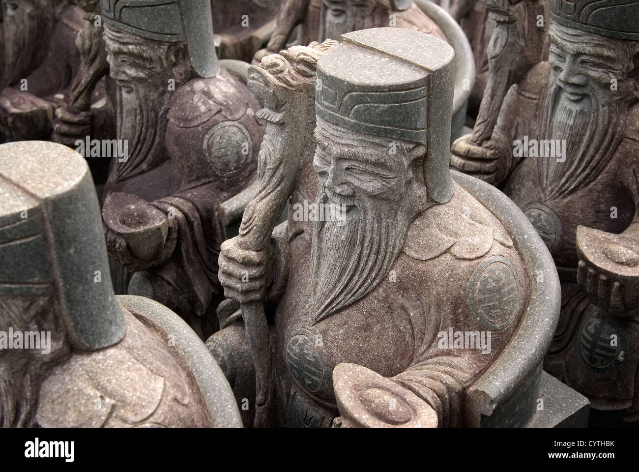 It is a group of chinese stone god Stock Photo - Alamy