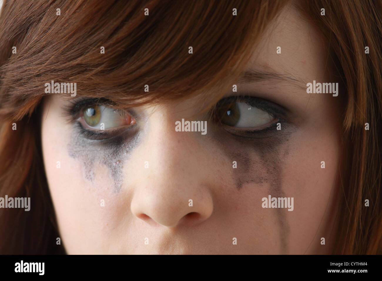 Crying girl with makeup Stock Photo - Alamy
