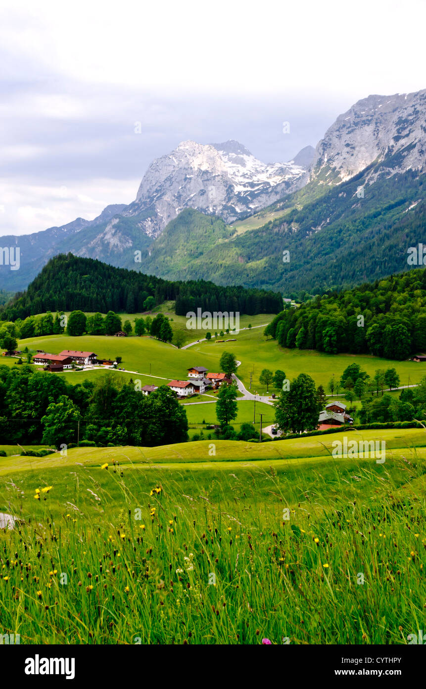 Alpine view in the Bavaria region of Germany, near Berchtesgaden and ...