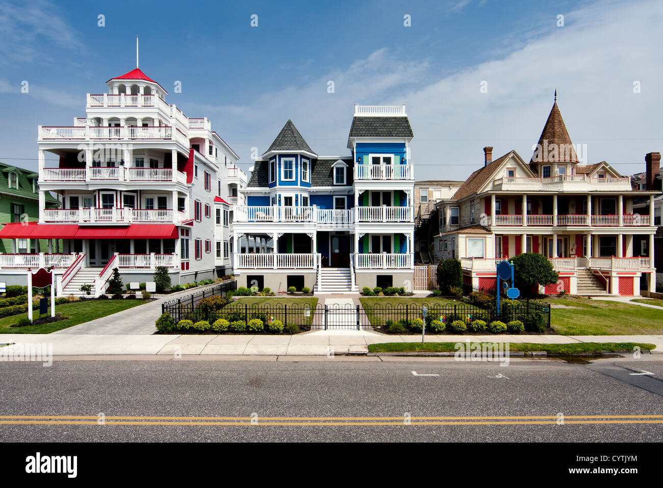Colorful Victorian style houses Stock Photo - Alamy