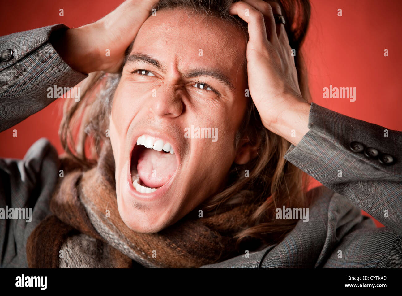 Man crazed expression hi-res stock photography and images - Alamy