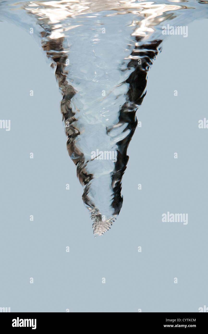 Side view of an underwater vortex swirl with bubbles, isolated Stock ...