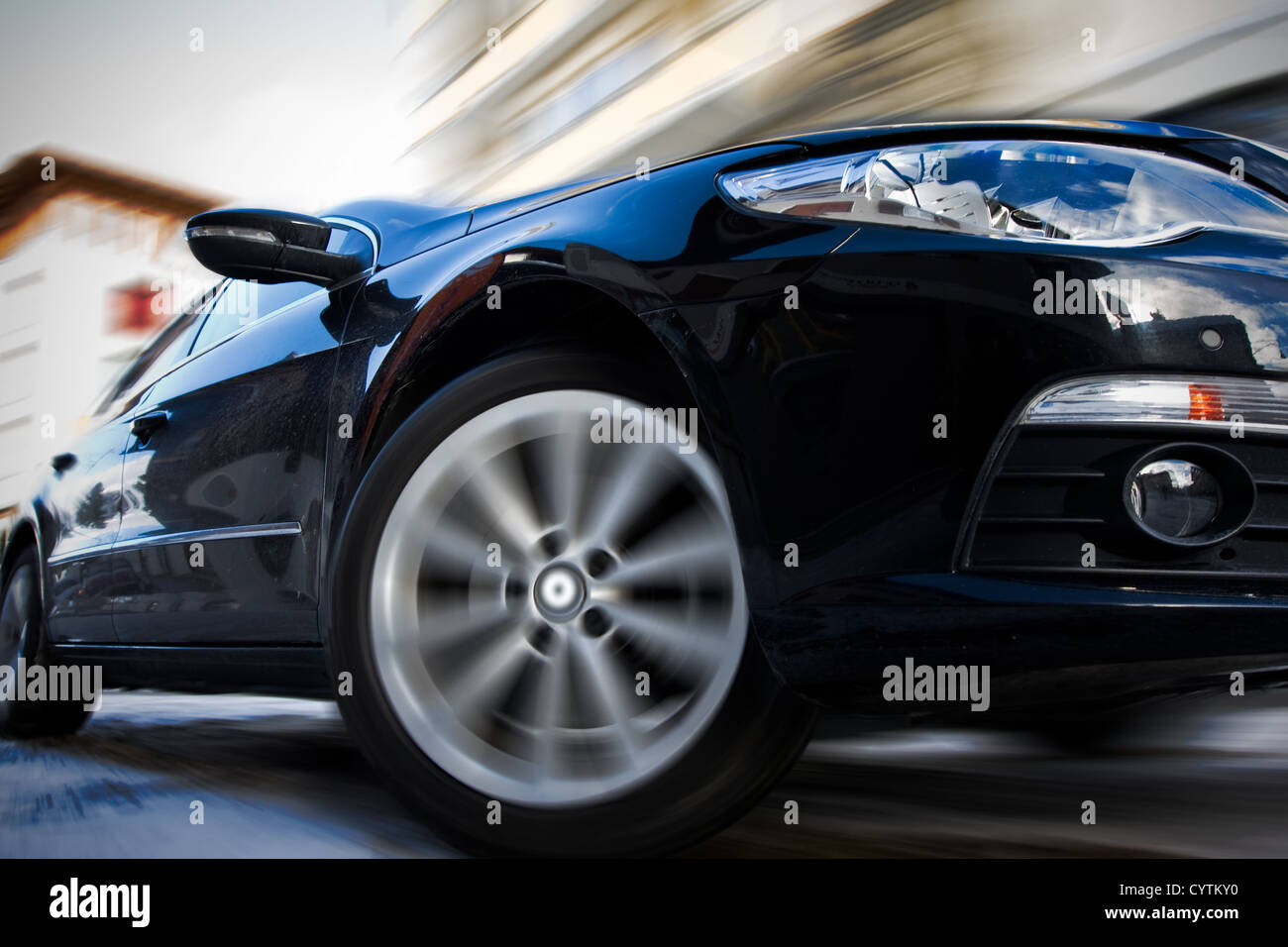 Fast moving car with motion blur Stock Photo - Alamy