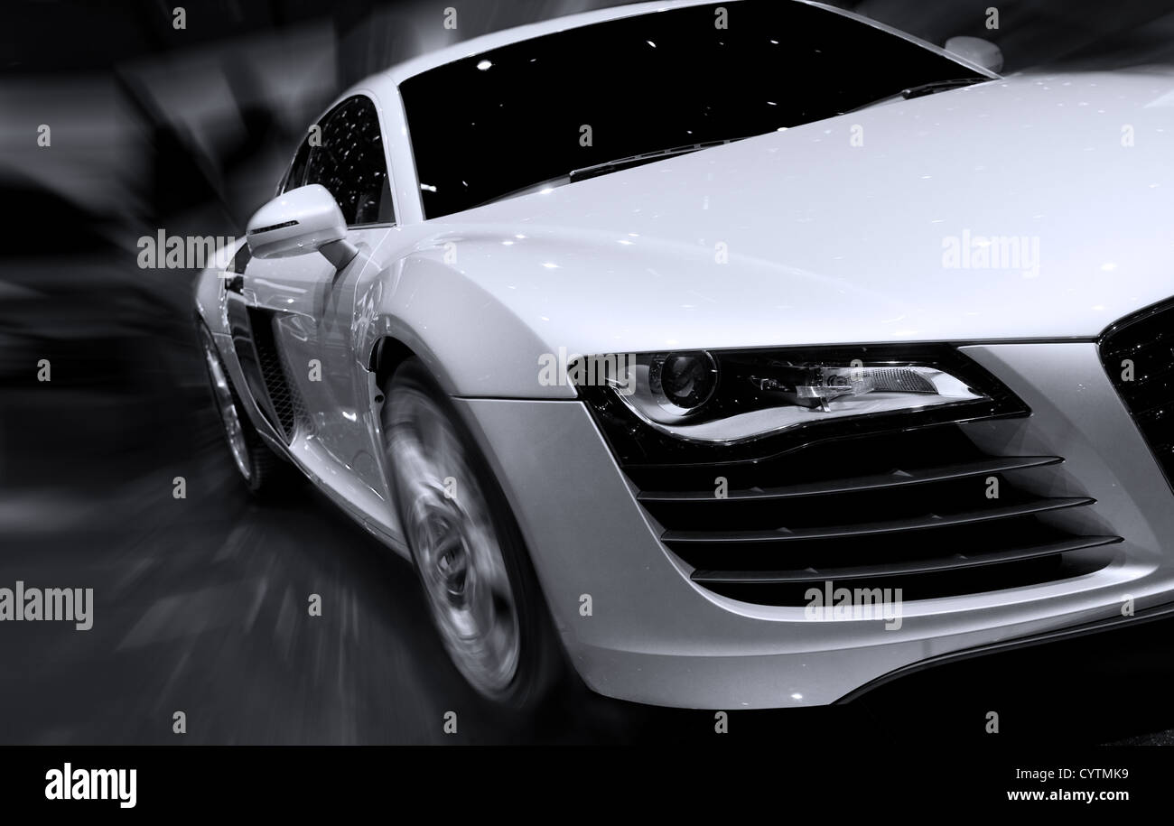 Very fast car moving with motion blur Stock Photo - Alamy