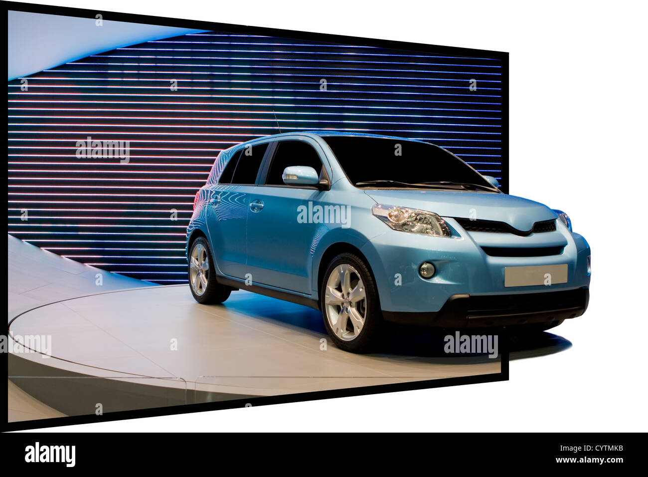 Special 3D effect with car coming out of the image Stock Photo - Alamy