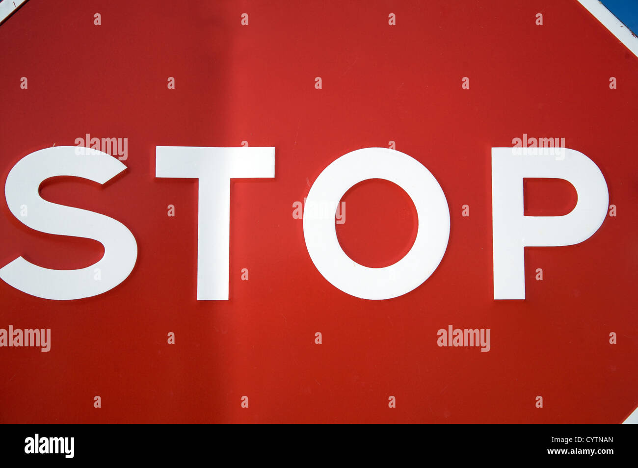 stop traffic sign next to road in valladolid spain Stock Photo - Alamy