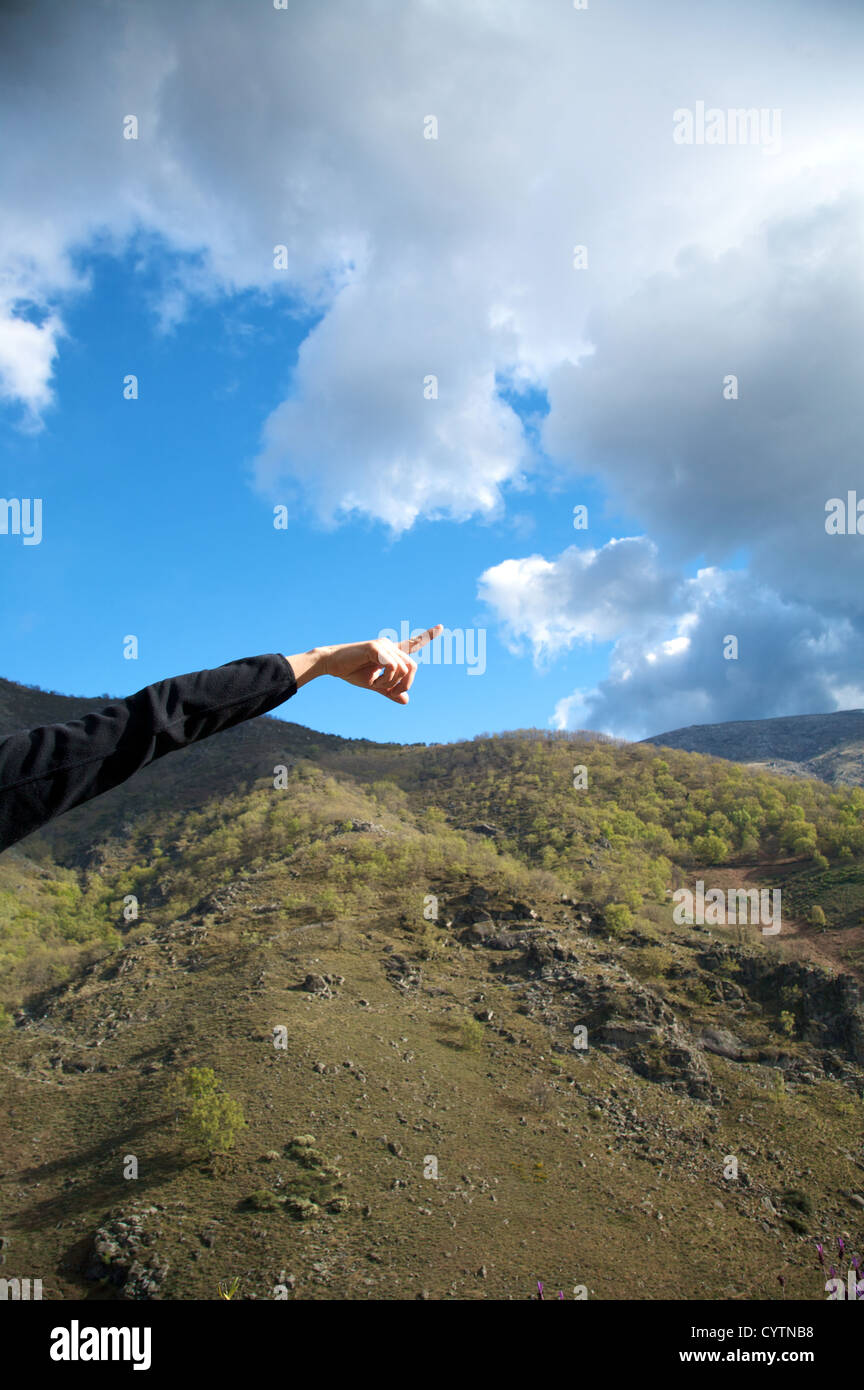 Hand pointing right hi-res stock photography and images - Alamy