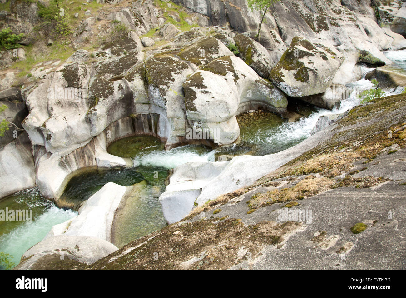 landscape with river named hell valley in avila spain Stock Photo - Alamy