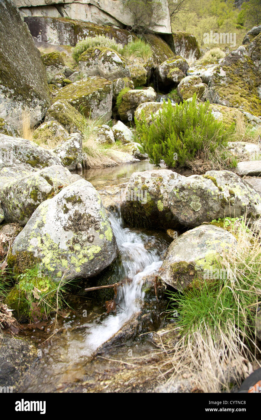 landscape with river and rocks in gredos mountains at avila spain Stock ...