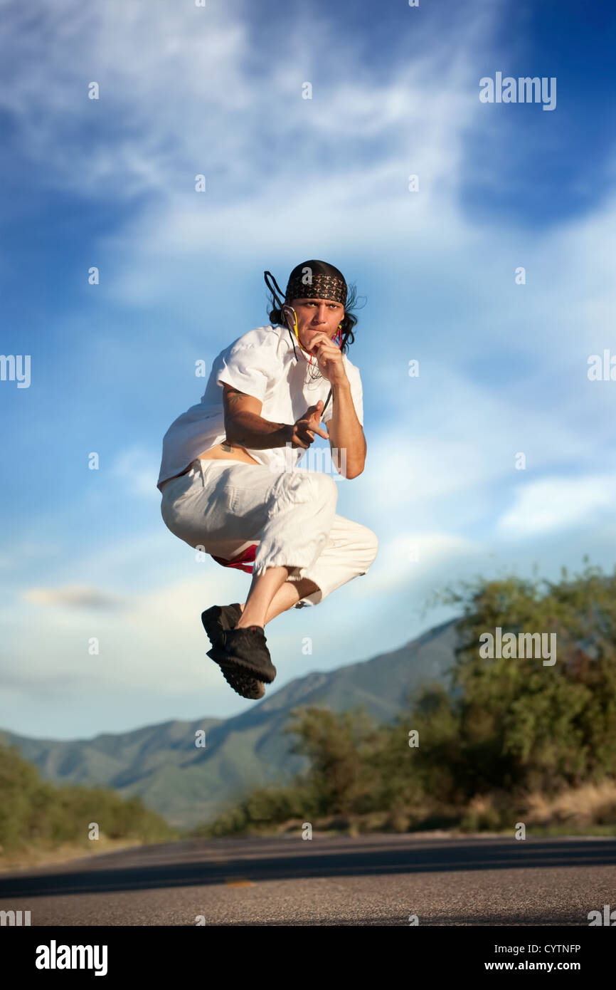 Indian man jumping hi-res stock photography and images - Alamy