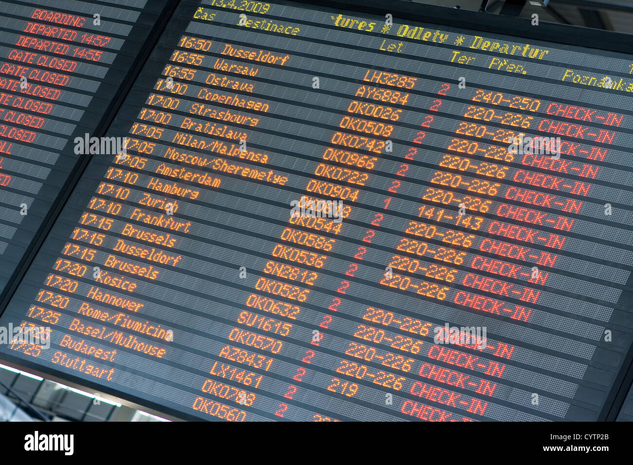 Electronic display of departure or arrival timetable inside of an ...