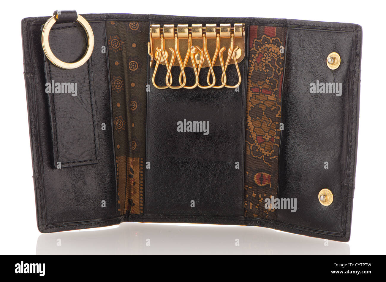 Leather key chain isolated on white background Stock Photo - Alamy