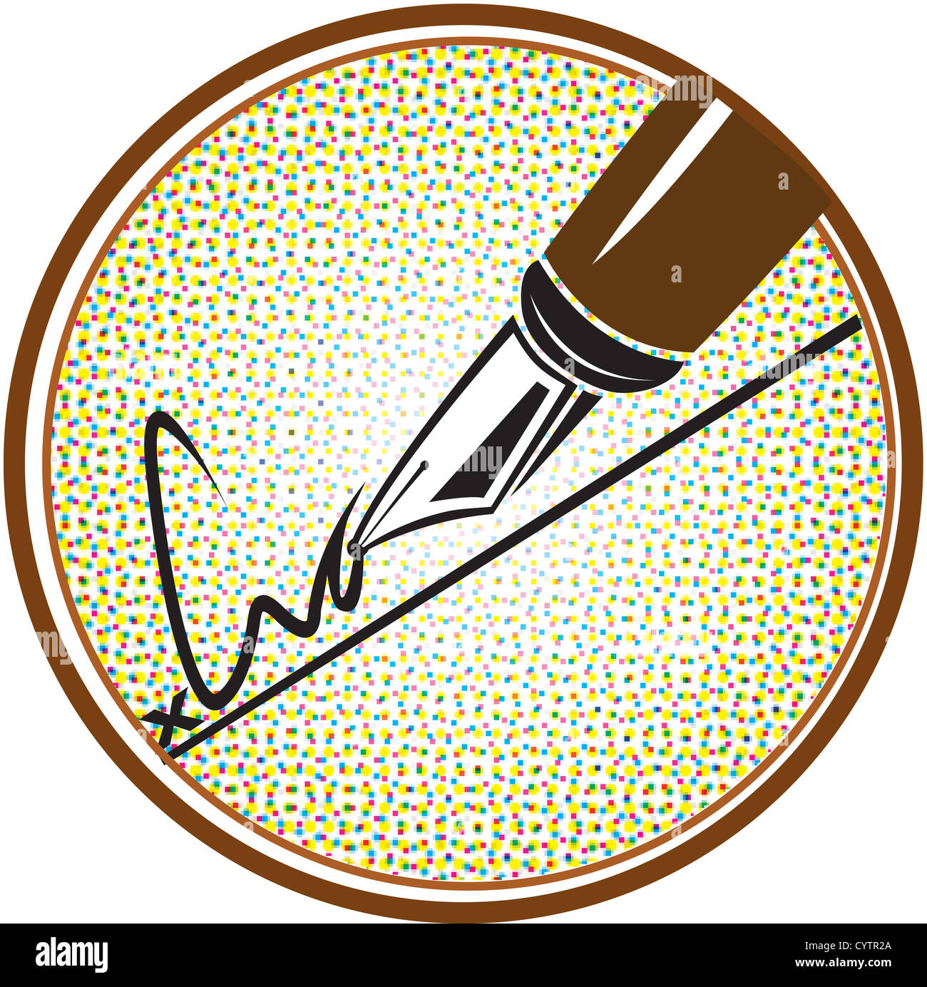 Using a calligraphy pen to write a signature Stock Photo - Alamy