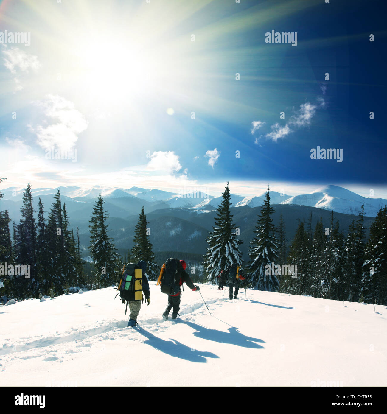 hiker in mountains Stock Photo - Alamy
