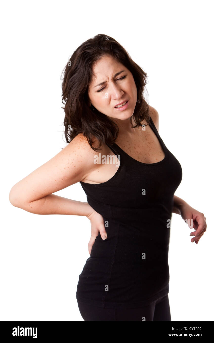 Latina woman back pain hi-res stock photography and images - Alamy