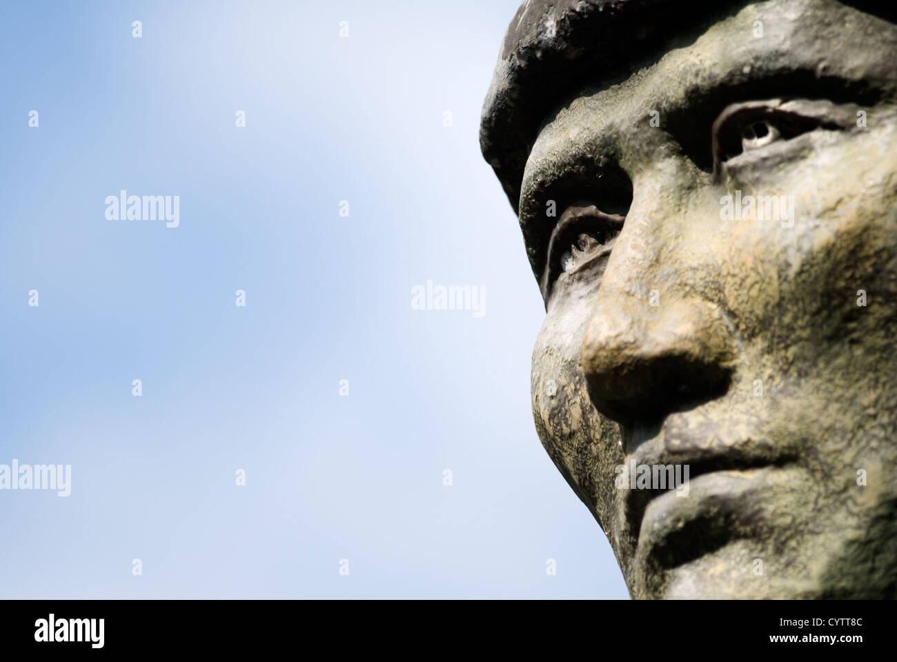 It is a man of Atayal tribe stone carving portrait in Taiwan Stock ...