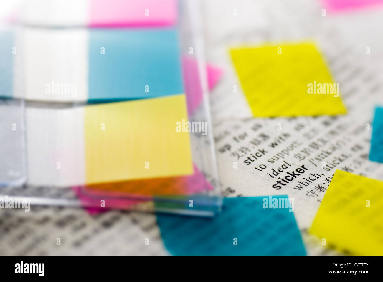 The tags and stickers are useful tools to remind something Stock Photo ...