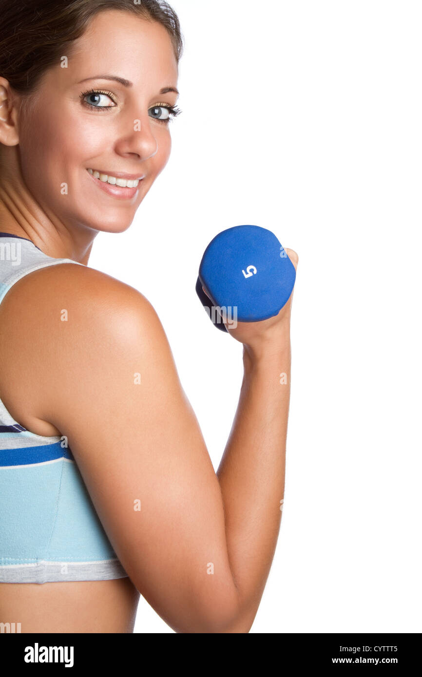 Beautiful smiling fitness woman exercising Stock Photo - Alamy
