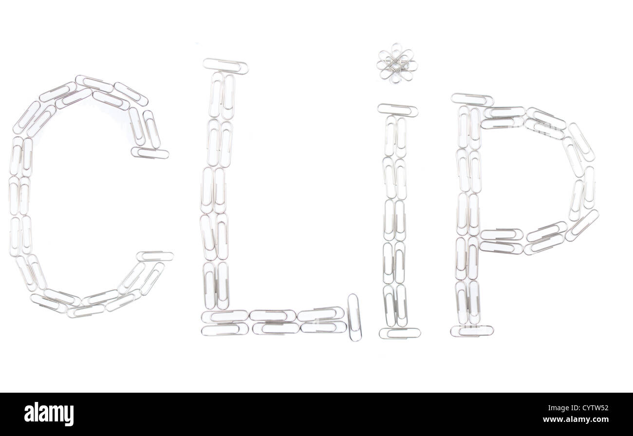 Word "CLIP" from paper clips Stock Photo - Alamy