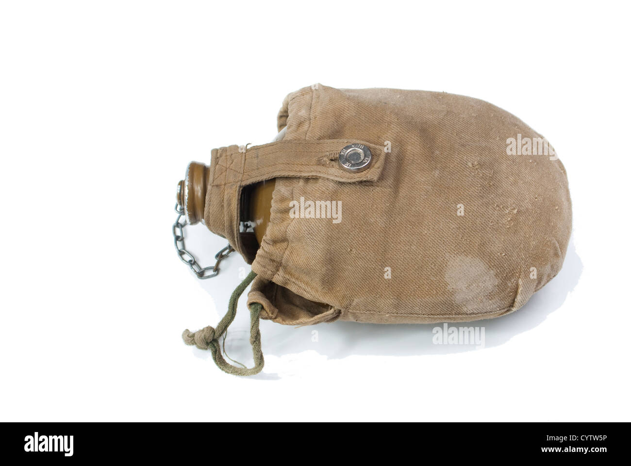 soldier's flask on white background Stock Photo - Alamy