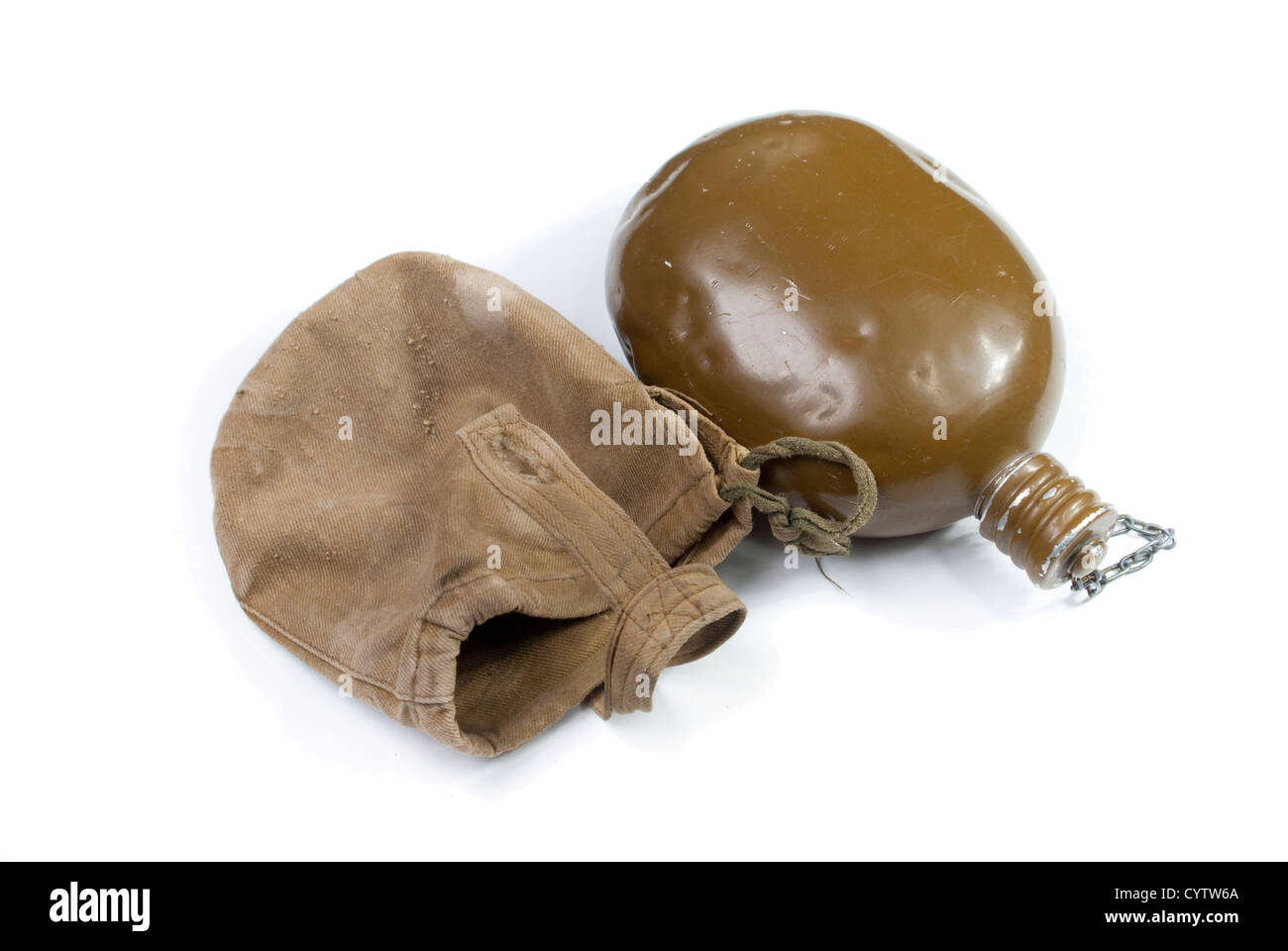 soldier's flask on white background Stock Photo - Alamy
